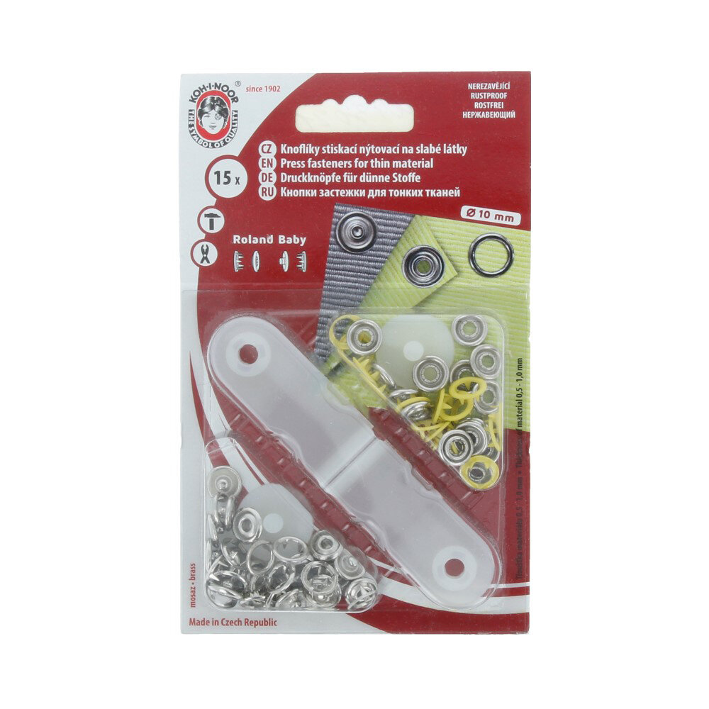 "KOH-I-NOOR" 16 (1213-030 №2) рубашечные "Baby" металл цветные d 10 мм 15 шт. 969 желтый