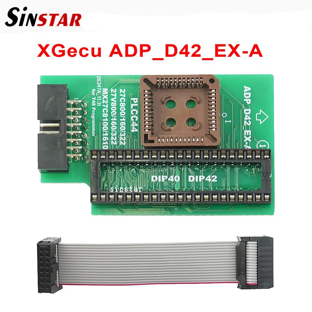 Адаптер XGecu ADP_D42_EX-A с черным разъемом ZIF для PLCC44 DIP42 27Cxxx 27Vxxx EEPROM только для T48 (TL866-3G)
