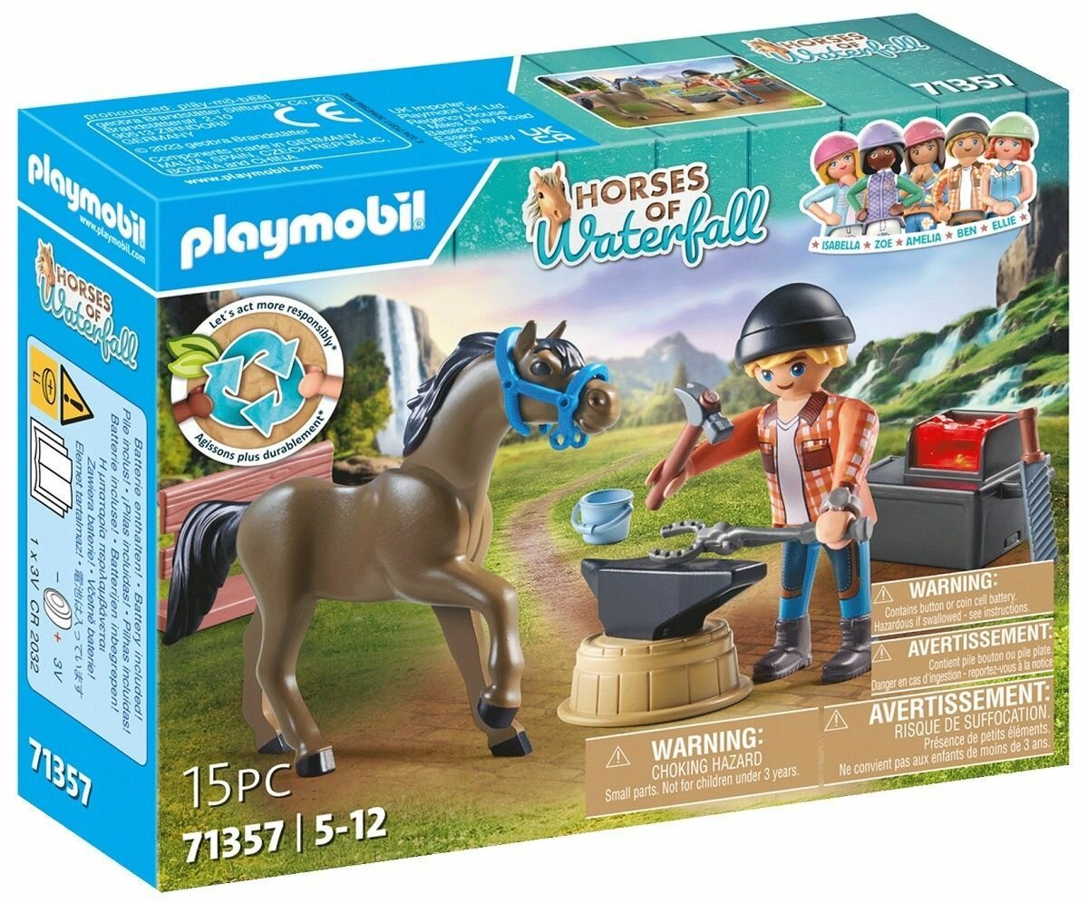 Конструктор Playmobil Horses of Waterfall - Лошади водопада Кузнец Бен и Ахиллес - Плеймобиль Лошади 71357