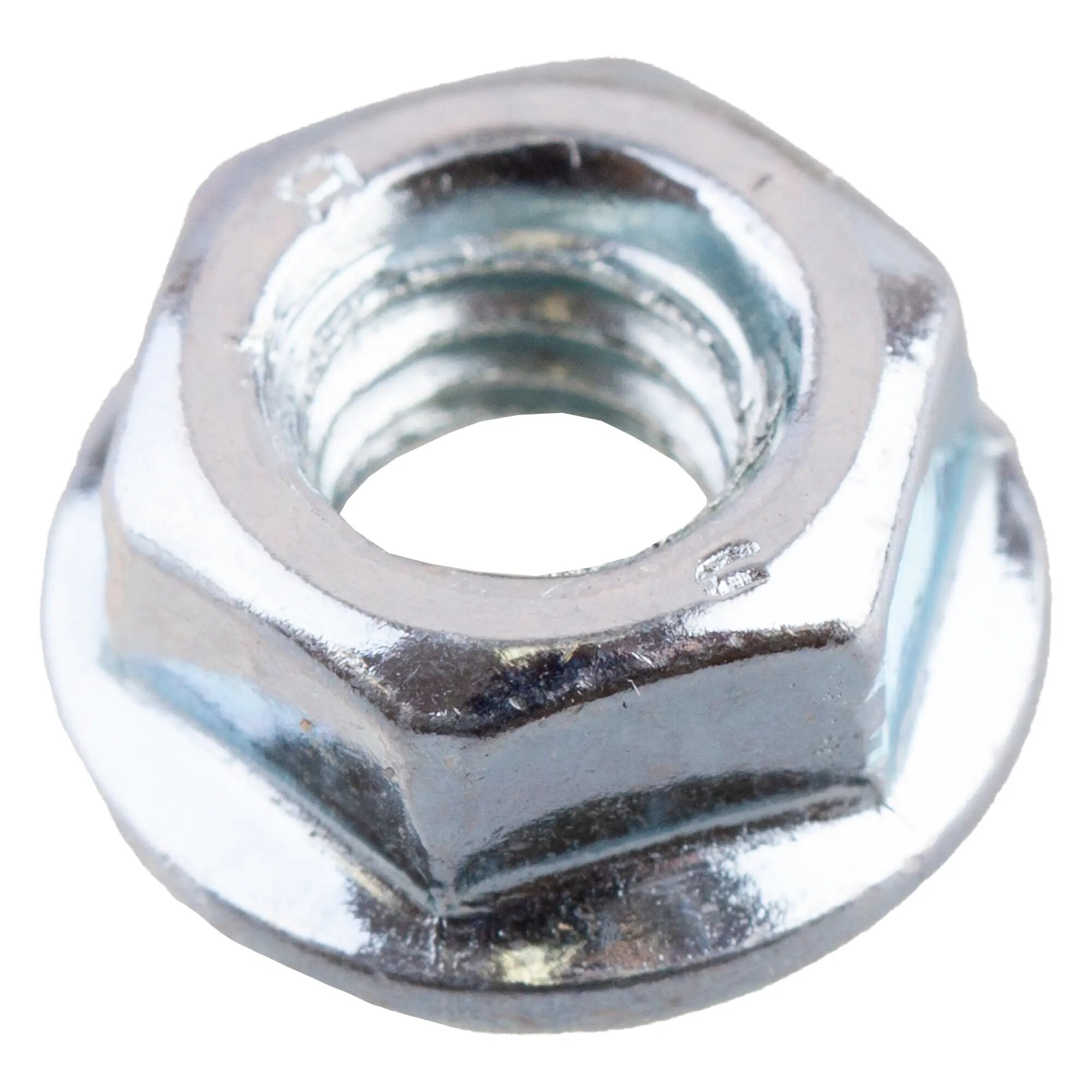 Гайка шестигранная М6 DIN 6923, стальная оцинкованная, метрическая резьба, упаковка 24 шт