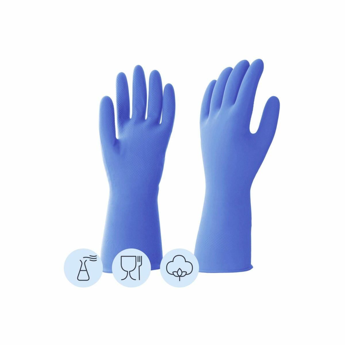 Перчатки защитные латексные Hq Profiline КЩС, сверхпрочные, синие, размер 8 (M), 1 пара (74734)