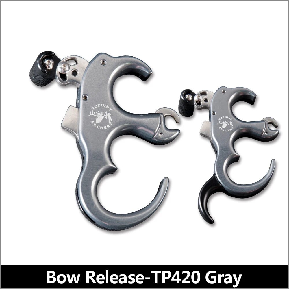 Yezelieying Ручной выпуск лука ТП420 3-пальцевый алюминиевый Серый, Gray