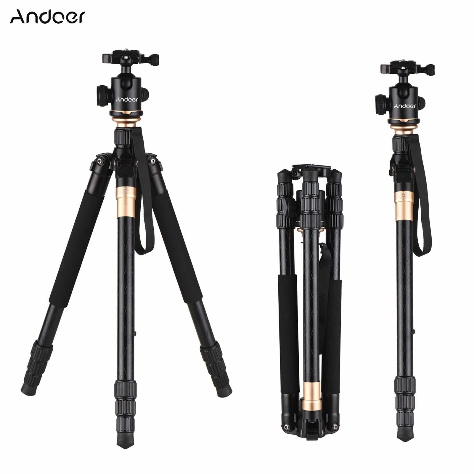 Andoer Q999 Портативный штатив для фотографий 158 см / 62 дюйма Подставка-монопод