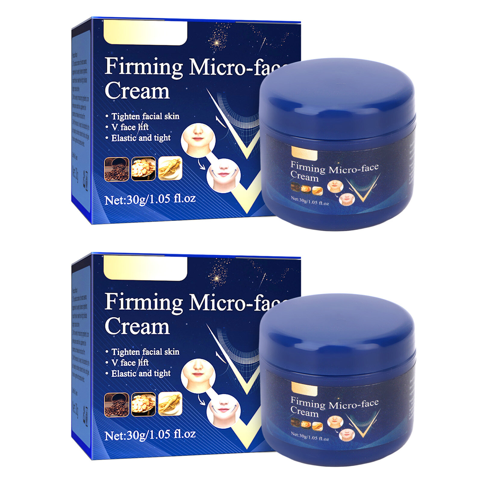 V-образный крем-лифтинг для лица, укрепляющий и изменяющий форму, для похудения жевательных мышц, улучшения контура лица, против старения и против морщин 1,1 унции