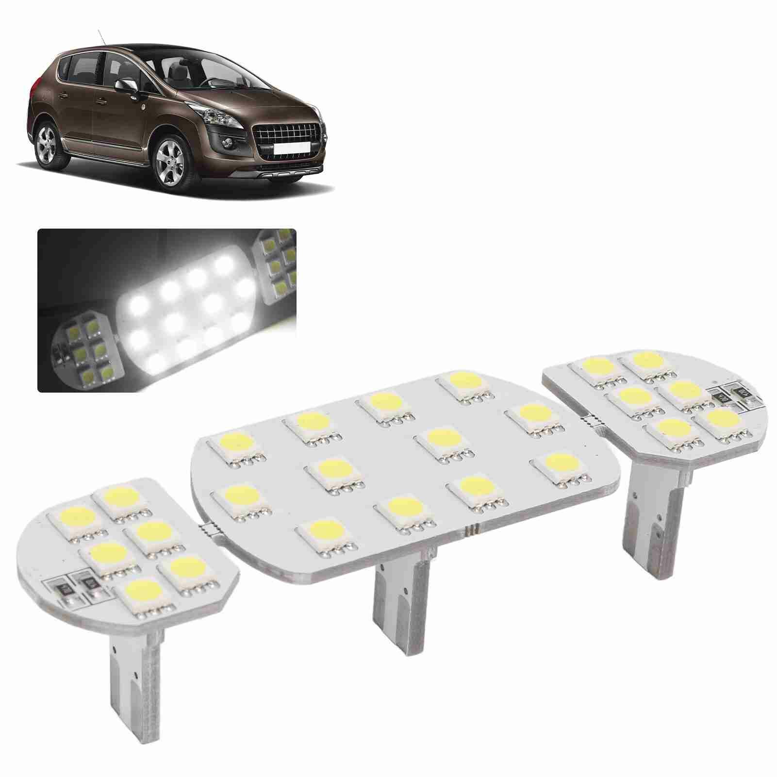 6 шт, световая плата для чтения на крыше автомобиля, 48 светодиодов, замена белого освещения для Peugeot 30008 4008 308