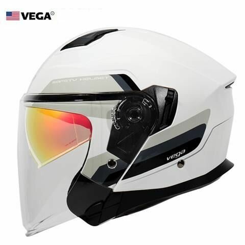 VEGA с двумя линзами 4/3 шлем белый XXXL