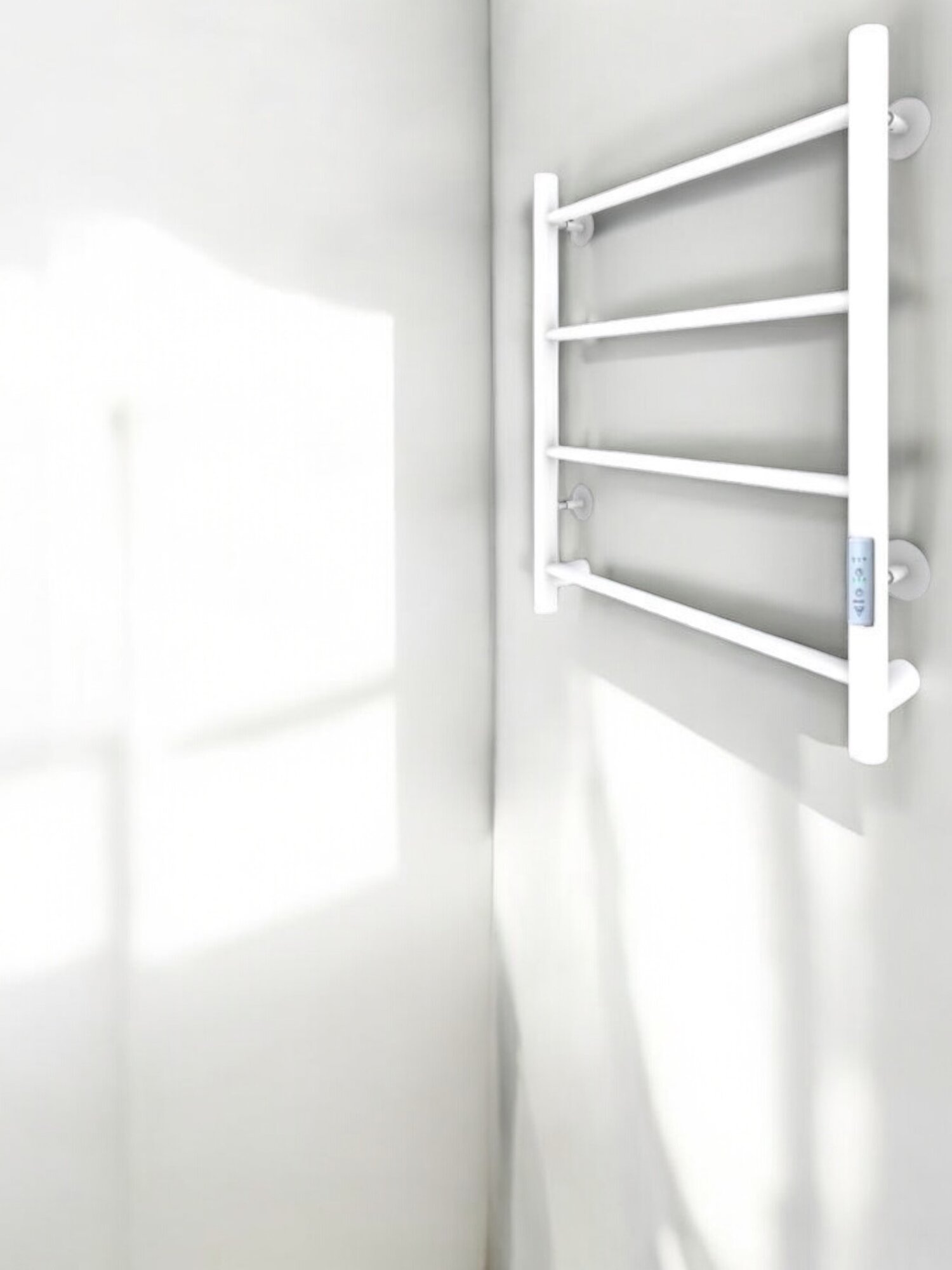 Полотенцесушитель электрический Тругор 600х500, белый, 4 перекладины, универсальное подключение.