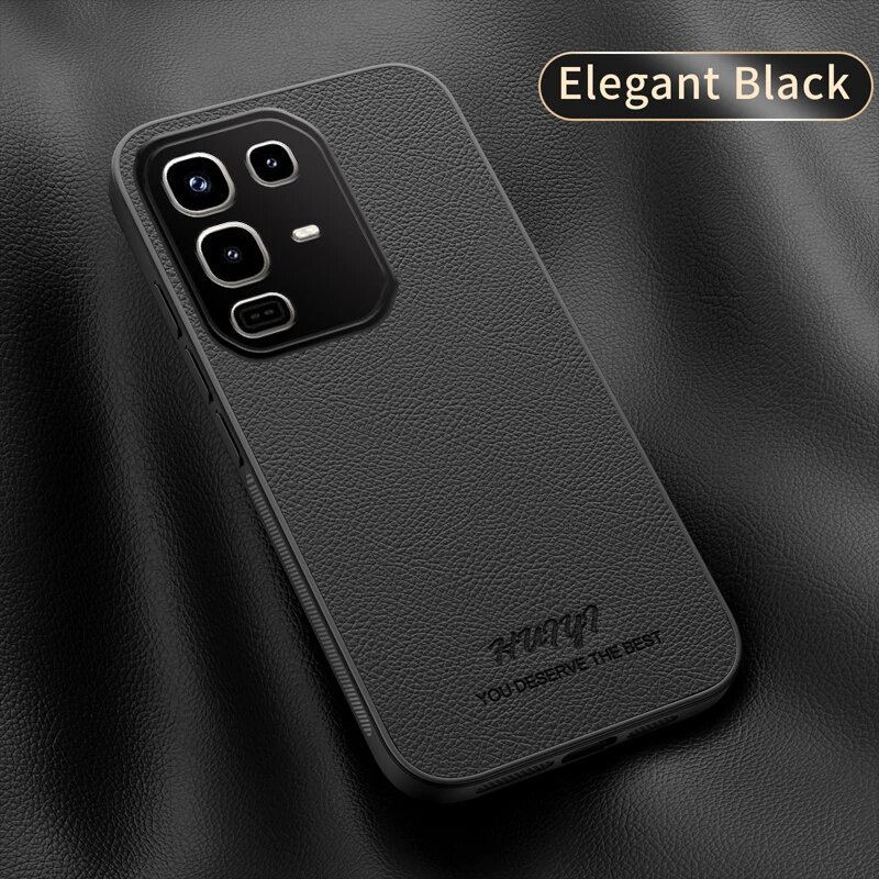 Черный кожаный чехол Magsafe для Infinix Note 50 Pro 4G