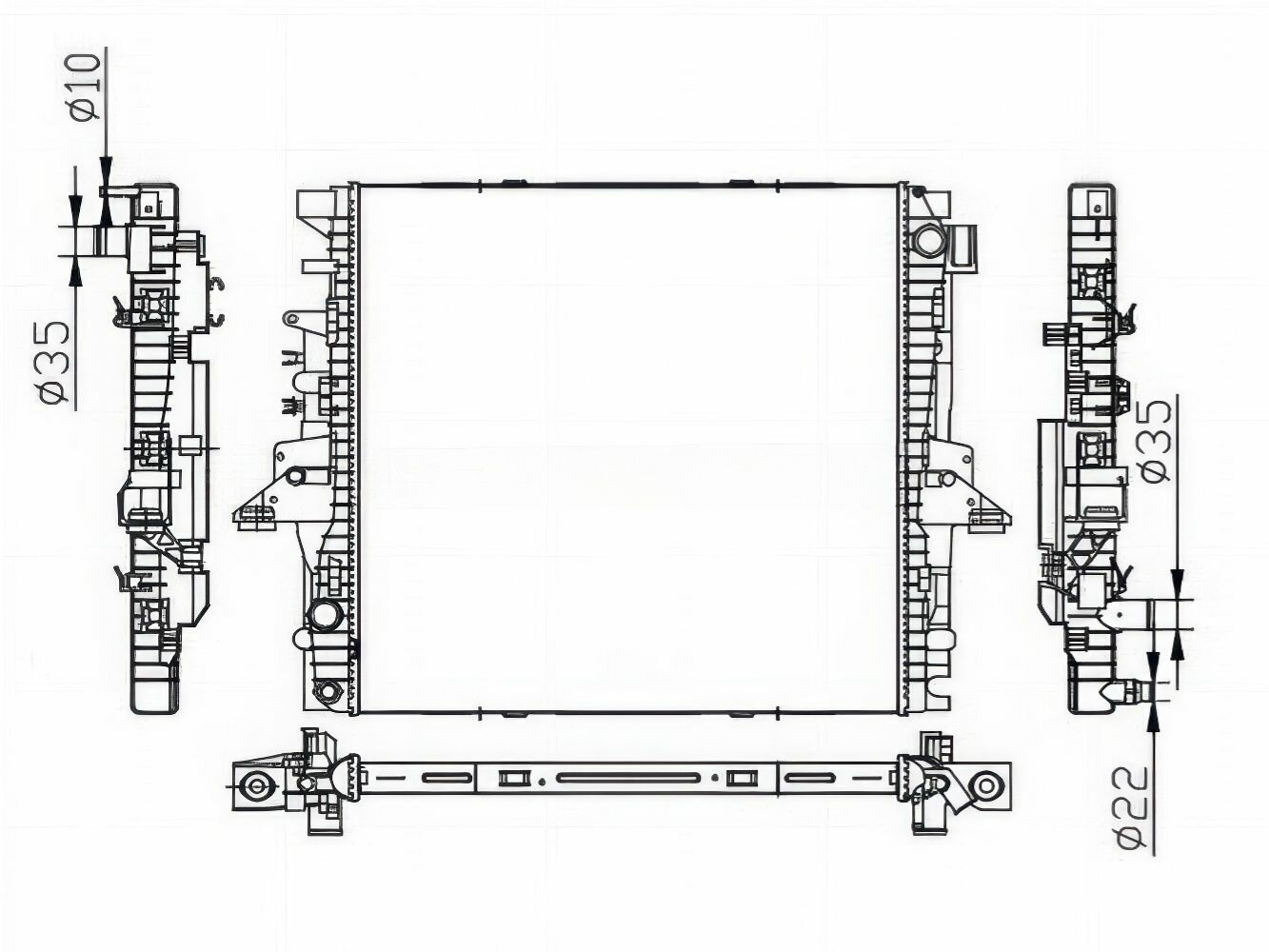 Радиатор охлаждения двигателя для Ленд Ровер LR4 Дискавери 4, Рейндж Ровер Спорт арт LR0005 SAT