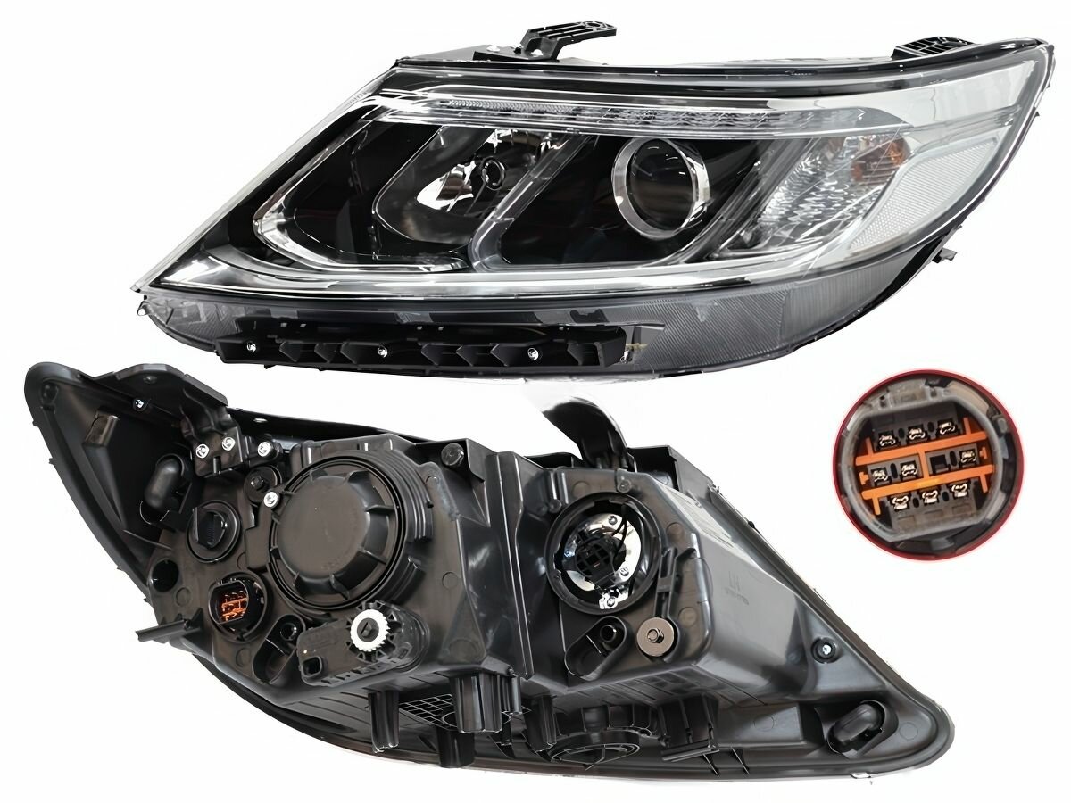 Фара левая, галоген, ДХО, с корректором для КИА Соренто арт ST2231152LLDEM2 SAT