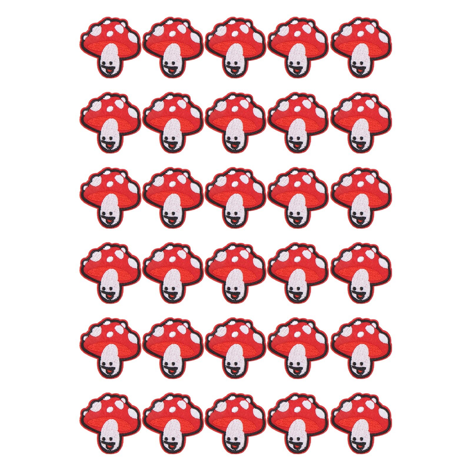 30 нашивок в виде грибов, приклеиваемые утюгом, для одежды, для рукоделия, милые нашивки в виде грибов, вышитые аппликации, украшения.