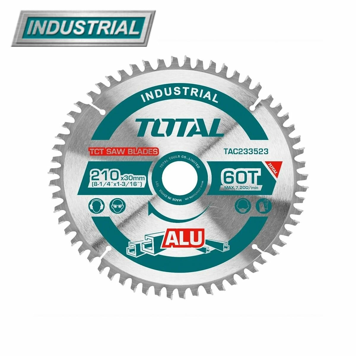 Диск пильный TOTAL TAC233523, по алюминию, 60 зубьев, 210 мм