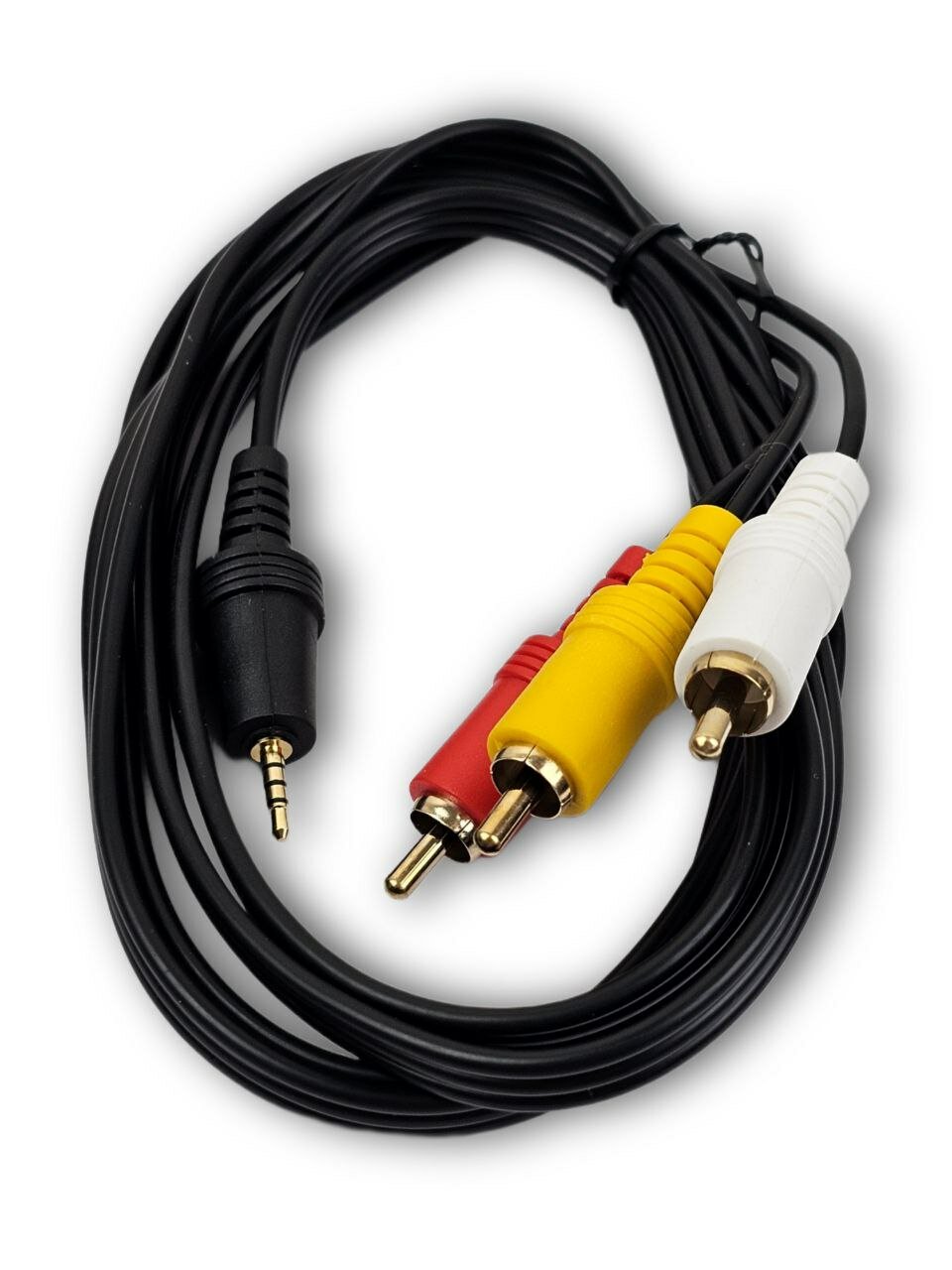 Кабель 2.5мм "штекер" 4 контакта - 3 x RCA "штекер", длина 1.5 м