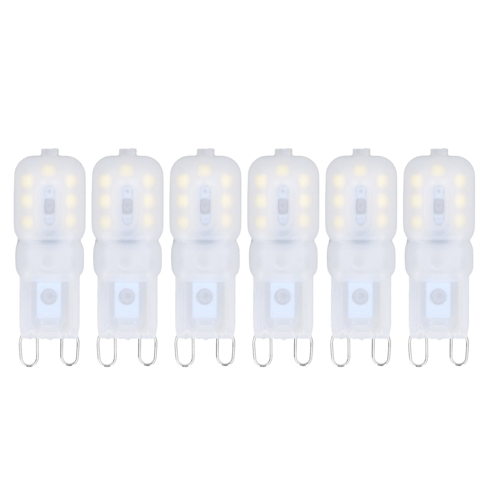 6pcs G9 Светодиодные лампочки Dimmable Energy 3W Energy Saving 360-градусная лампочка для потолочных ламп и подвесные лампы Белый свет 110-140 В