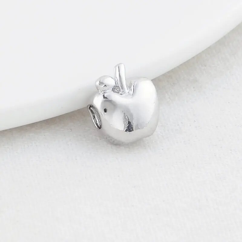 Латунные подвески в форме яблока Florainer Tina 6 шт. 6PCS, Platinum Color