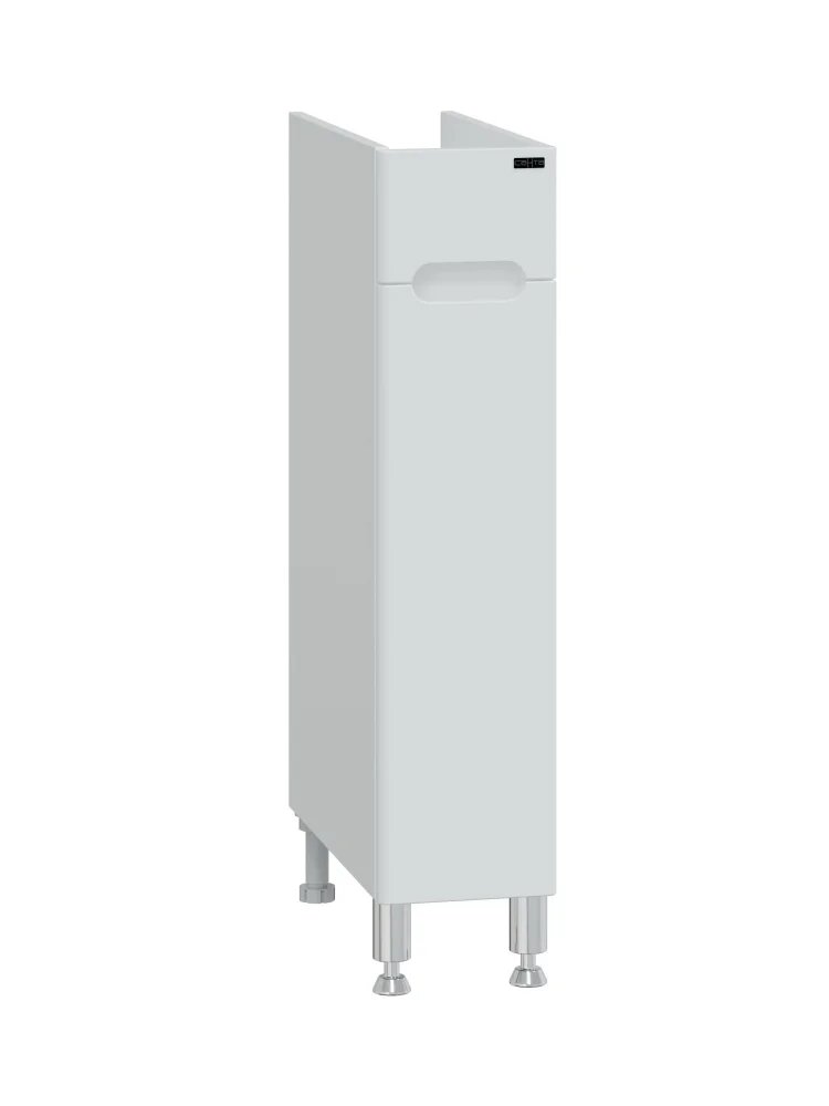 Тумба под раковину без столешницы СаНта Лондон 19 напольная, белая, глянцевая, из МДФ, тумба для ванной, с дверками