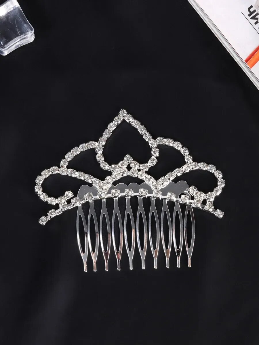 Диадема для волос Медея сердце грация, 8,5х7 см, серебро