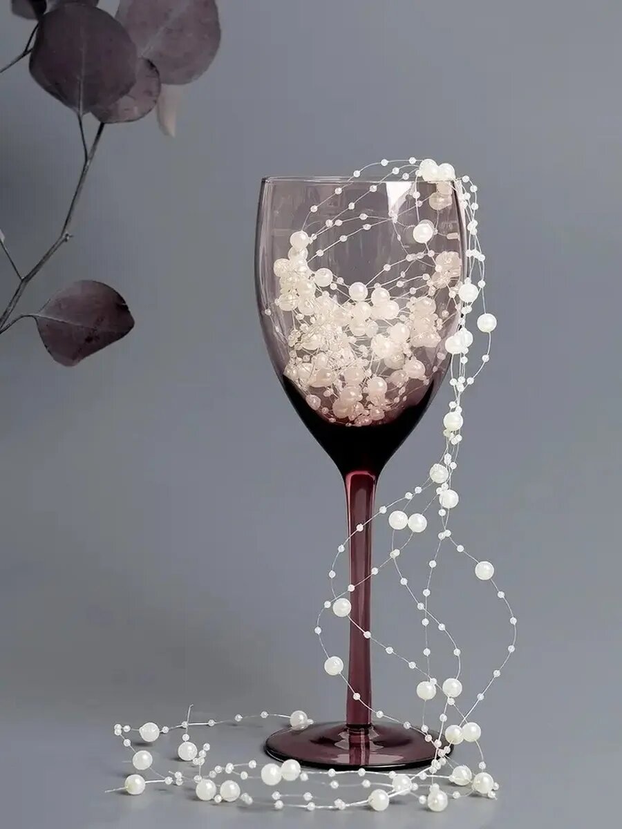 Гирлянда для декора из бусин, айвори - крем