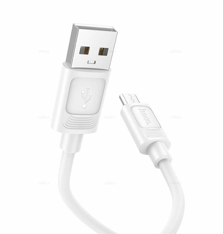 Кабель USB - микро USB HOCO X122 Benefit, 1.0м, 2.4A, цвет: белый