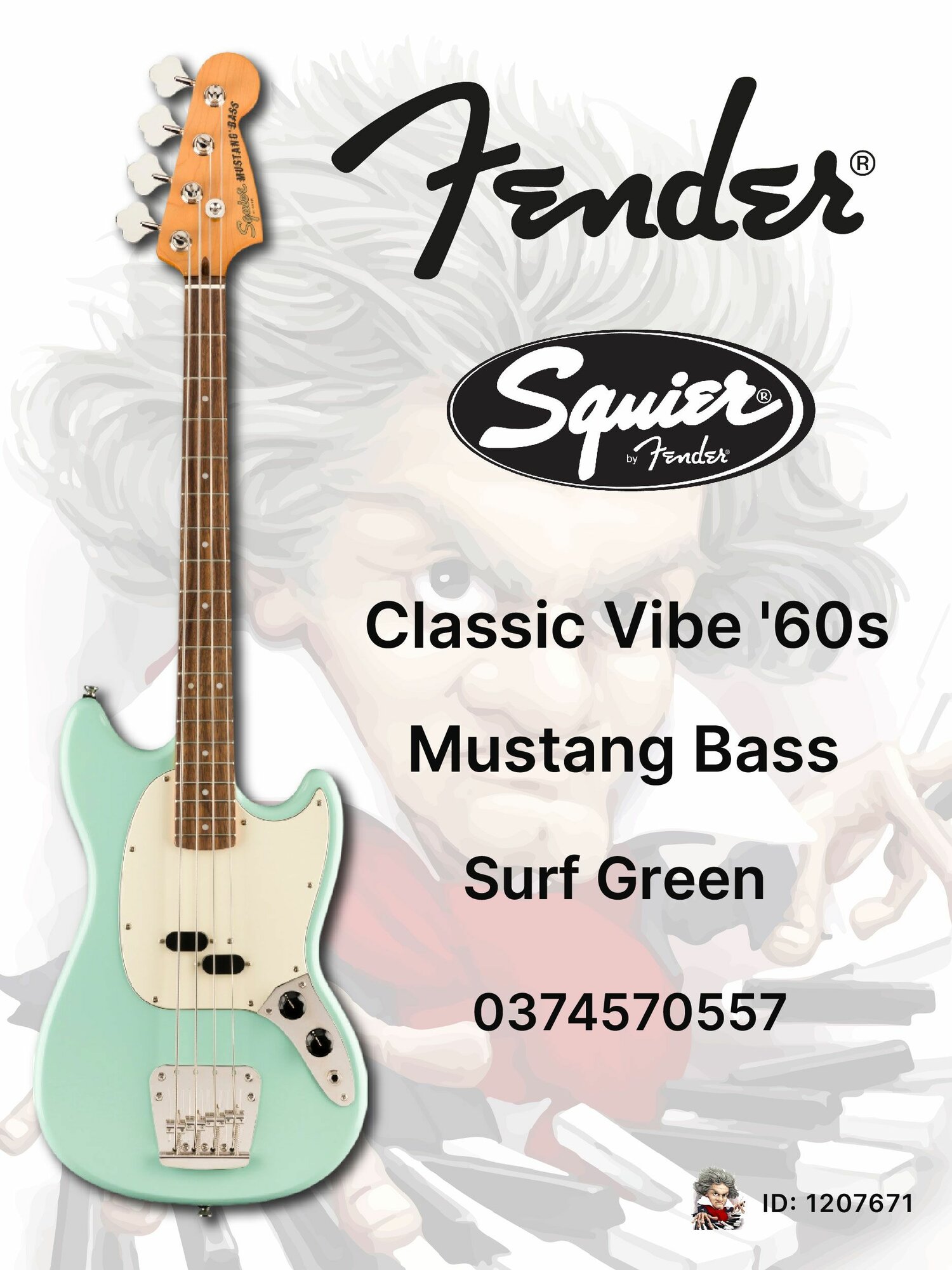Fender Squier CV 60s MUSTANG Bass 4-струнная электробас