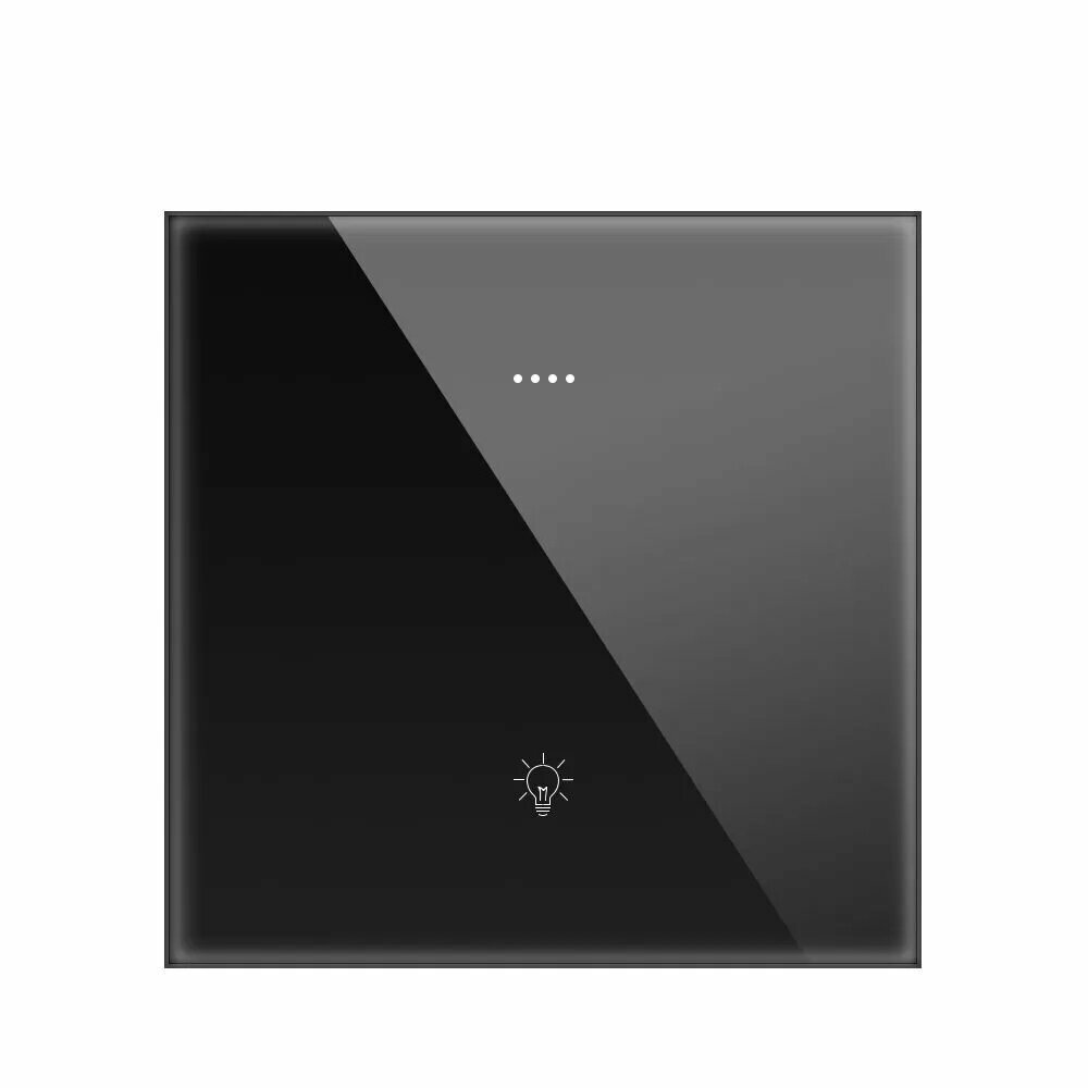 Умный выключатель с Алисой Wi-Fi, трехклавишный, черный, Нужна нулевая линия, Кнопка включения стекла