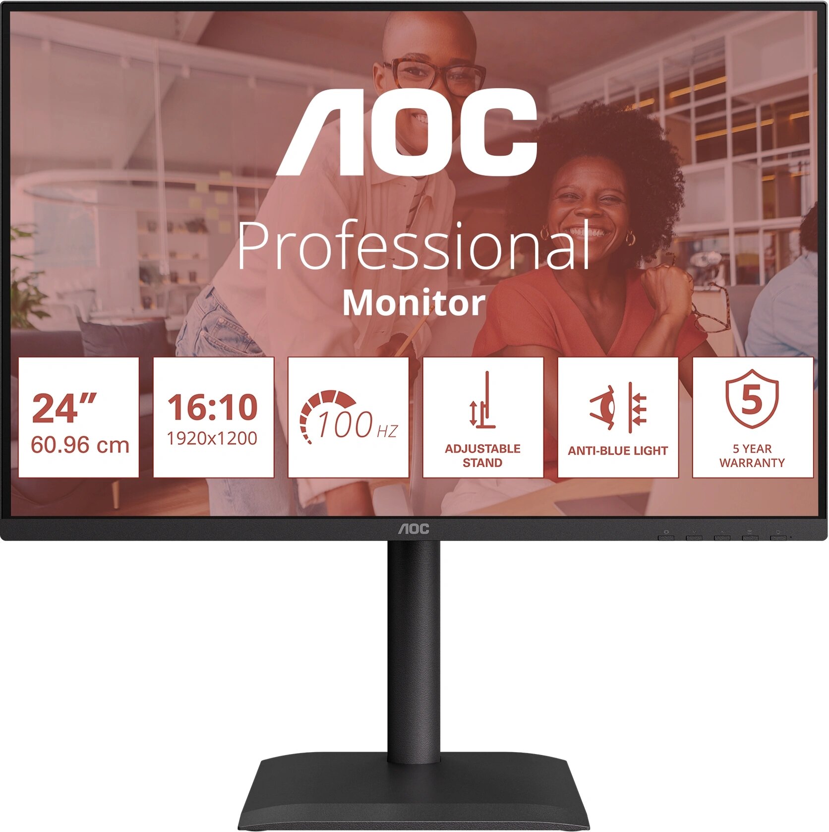 Монитор AOC 24" X24E4U черный IPS LED 16:10 HDMI M/M матовая HAS Piv 300cd 178гр/178гр 1920x1200 100Hz VGA DP FHD USB 5.22кг