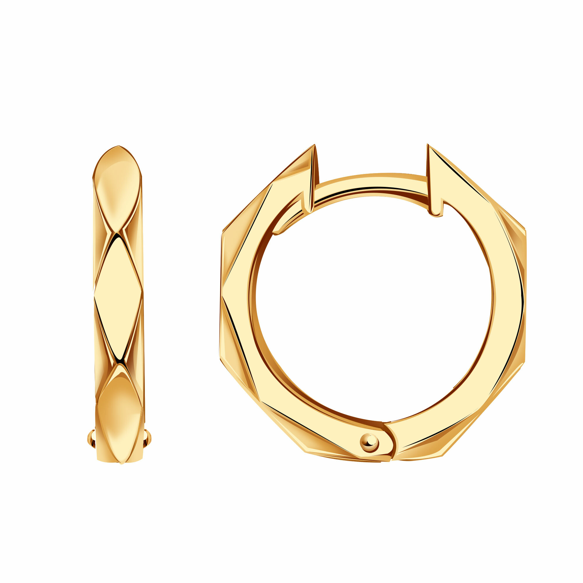 Серьги конго, красное золото, 585 проба