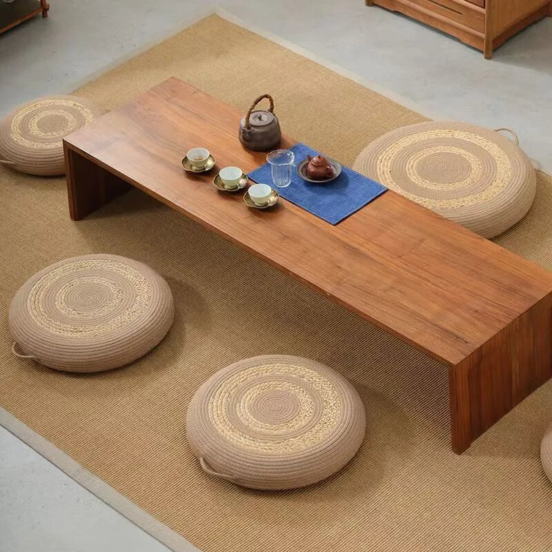 Подушка-футон напольный коврик для медитации из хлопчатобумажной нити для балкона, татами(диаметр 40 см, толщина 10 см)