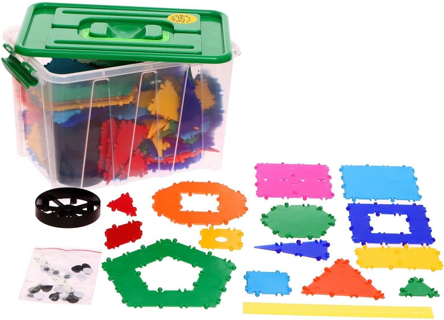 Конструктор тико «Геометрия», 155 деталей, 6 колёс