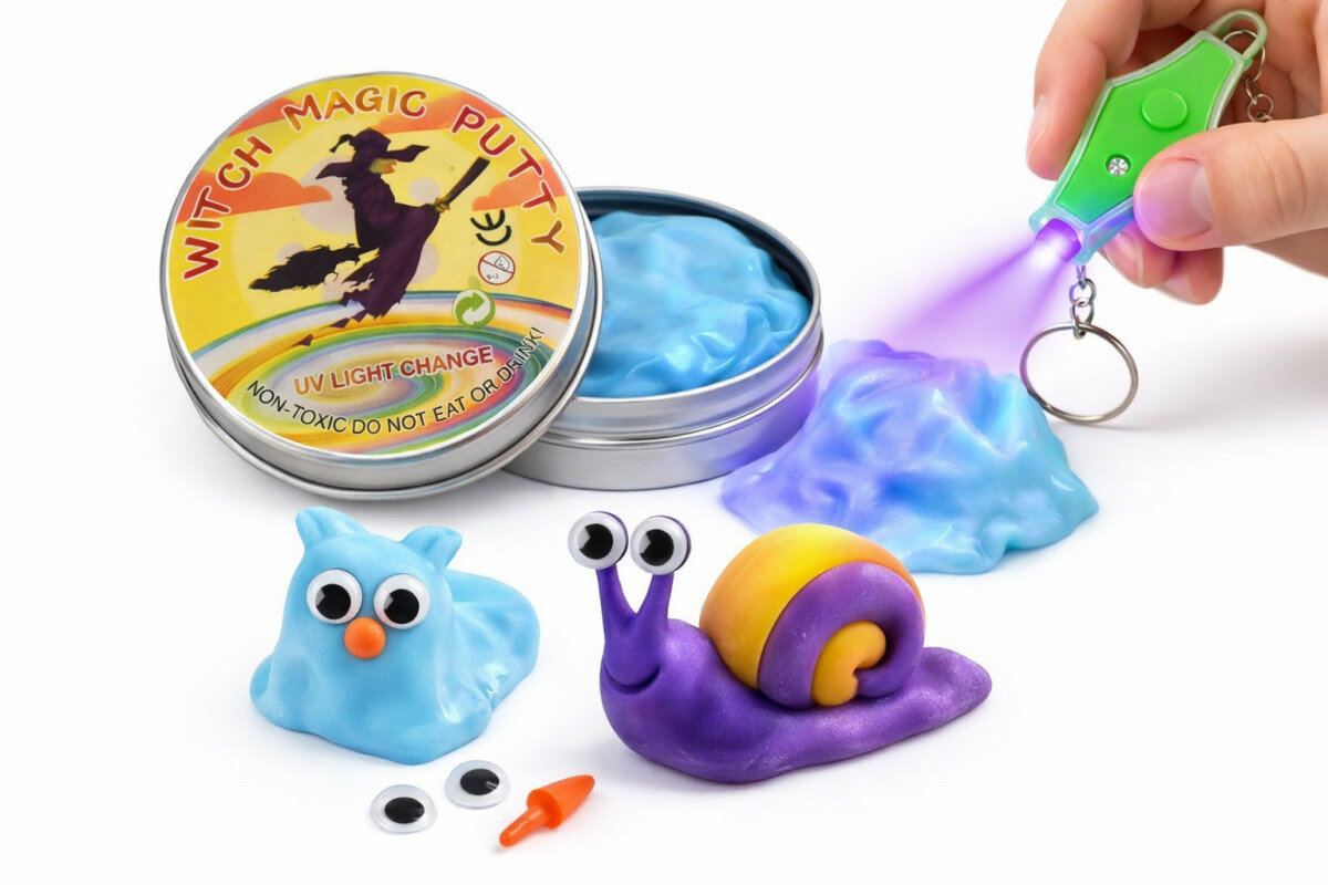 Пластилин Жвачка магнитная в баночках в упаковке 12шт.