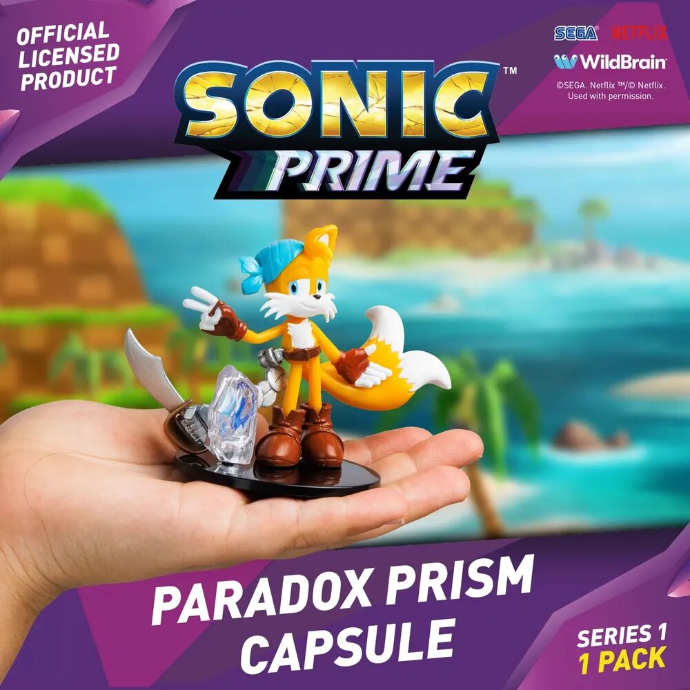 Фигурка Sonic Prime Paradox Prism Capsule, Соник, ABS пластик, коллекционная игрушка-сюрприз — фото 1