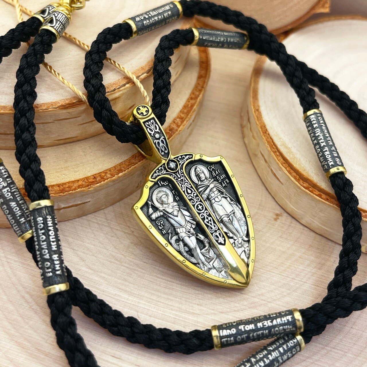 Комплект украшений, серебро, 925 проба, золочение, чернение, оксидирование