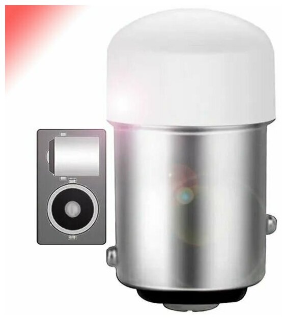 Энергоэффективные светодиодные фары-лампы 12V 1156 BA15S P21W для габаритных огней, стоп-сигнала, указателя поворота и доп. света, 2шт, Mel-MF06