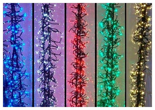 Электрогирлянда Фейерверк Cluster Lights 200 зеленых LED ламп 2 м, зеленый ПВХ, соединяемая, SNOWHOUSE LDFC200-G-E