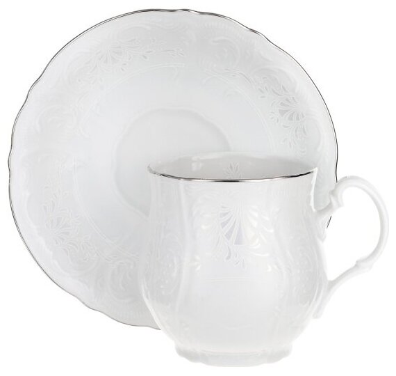 Чайная пара Bernadotte "Деколь, отводка платина" 310 мл.