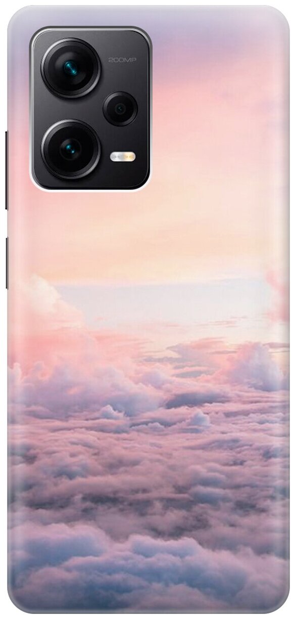 Силиконовый чехол на Xiaomi Redmi Note 12 Pro, Note 12 Pro+, Note 12 Explorer Edition с принтом "Высоко над облаками"