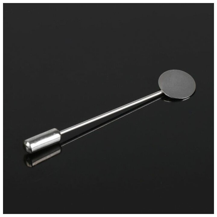 Queen fair Основа «Брошь-игла» L=5 см, площадка 1см (набор 5 шт.), цвет серебро