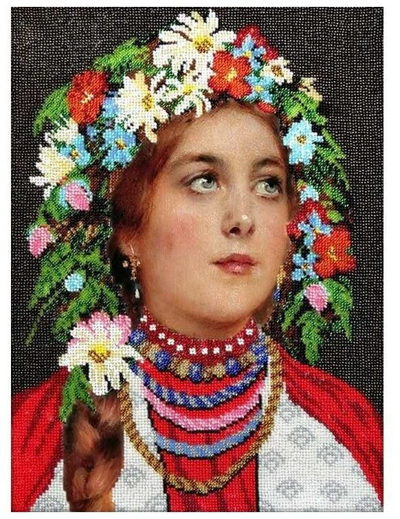 Набор вышивки бисером "Весенний венок", 26x35 см, Вышиваем бисером