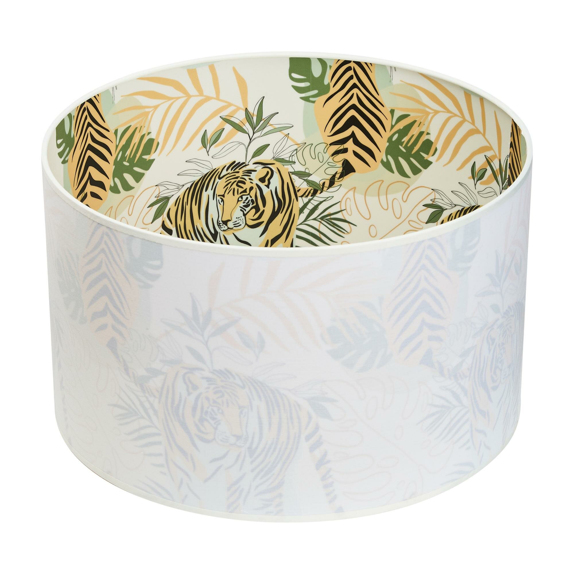 Абажур для торшера 40 см с рисунком «Тигр в джунглях» RAZSVET RZ-4040-1-R33