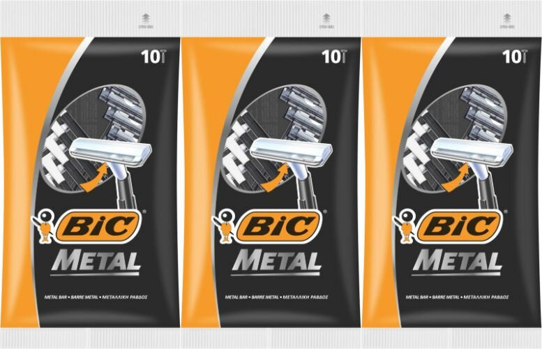 BIC Бритва мужская одноразовая METAL, 5 шт в уп, 3 уп