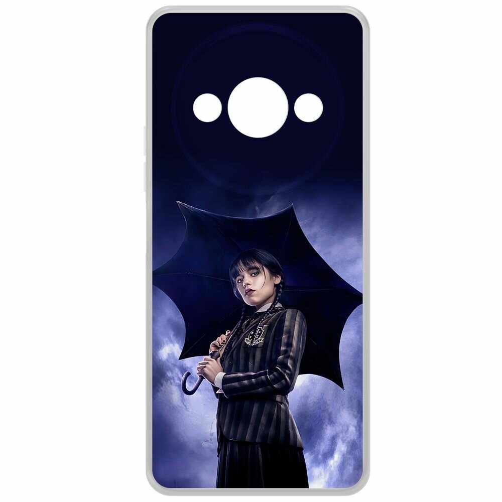 Чехол-накладка Krutoff Clear Case Уэнсдей Аддамс - Уэнсдей под зонтом для Xiaomi Redmi A3