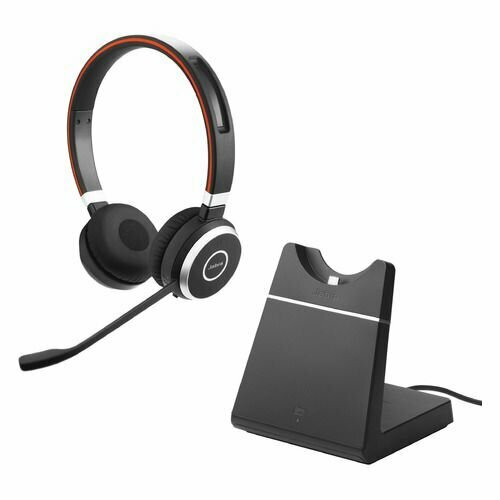 Гарнитура Jabra Link380a MS Stereo Stand, для контактных центров, накладные, Bluetooth/радио, черный [6599-833-399]