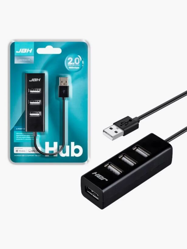 HUB USB-концентратор на 4 USB 2.0 JBH черный