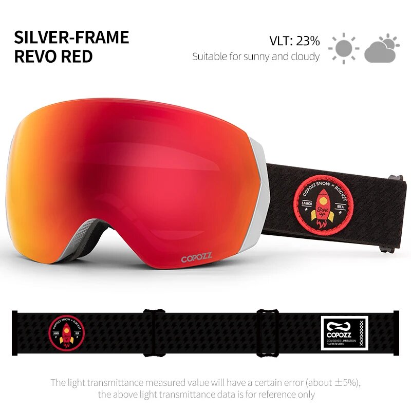 Лыжные очки COPOZZ UV400 желтые red goggle only
