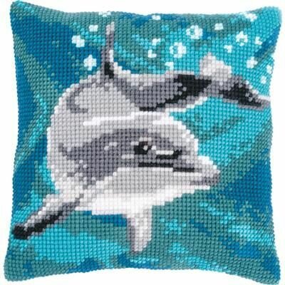 PN-0186299 Набор для вышивания несчётный крест (подушка) 40х40, "Дельфин" Vervaco