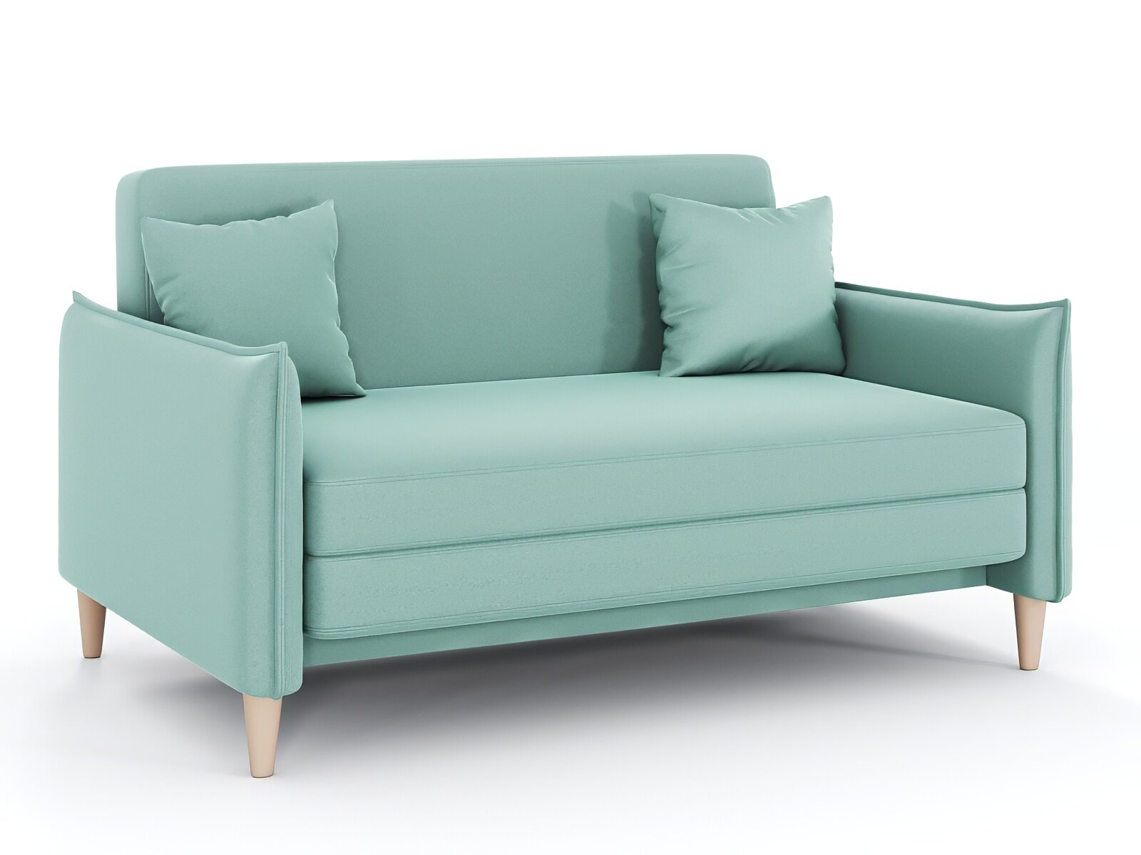 Диван раскладной Порту Мини, велюровая обивка, фисташкового цвета 130