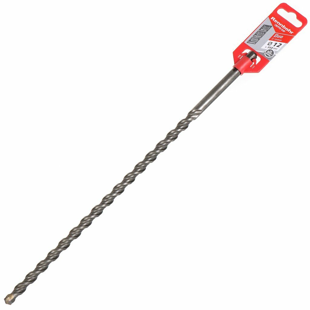 Сверло-бур для перфоратора, Rennbohr, Duo, диаметр 12х350 мм, SDS-Plus, 681235