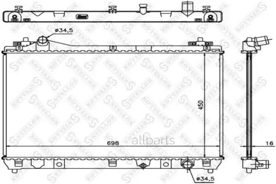 STELLOX 1025458SX радиатор системы охлаждения! АКПП\ Suzuki Liana 1.3/1.6 01>