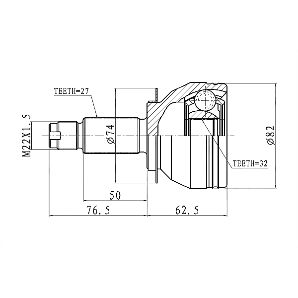 PATRON PCV1106 (28321AG023 / 28391SC002 / 28393AG000) шрус наружный 27x52x32 Subaru (Субару) Legacy (Легаси) b13 03-09