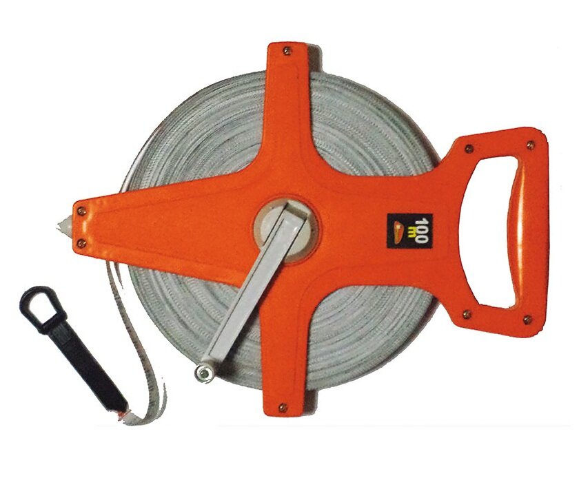 Hobbi мерная лента геодезическая фиберглассовая, 30 м / 13 мм, открытый корпус